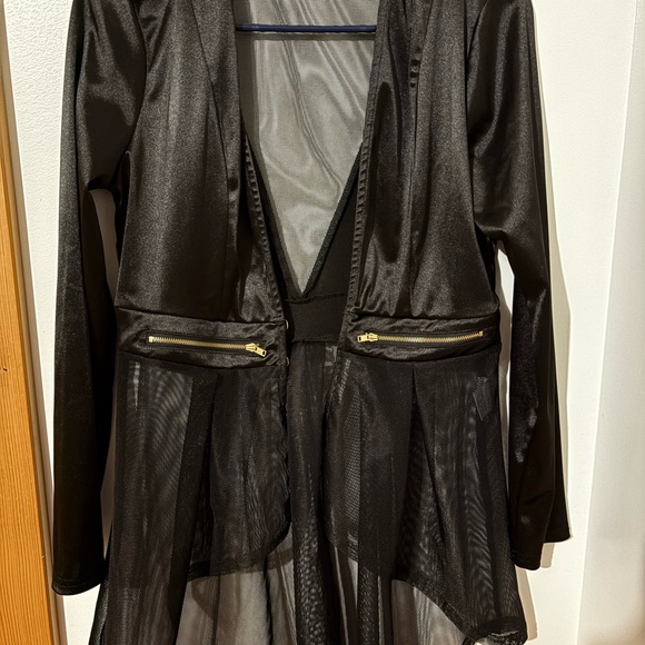 Love University | Jackets & Coats | Chic Black Sheer Womens Blazer With ...